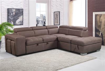 Positano RHF 2-Seater Sofa Bed - Modular Corner Elegance in Mushroom ...