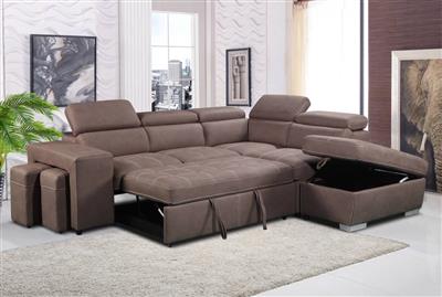 Positano RHF 2-Seater Sofa Bed - Modular Corner Elegance in Mushroom ...
